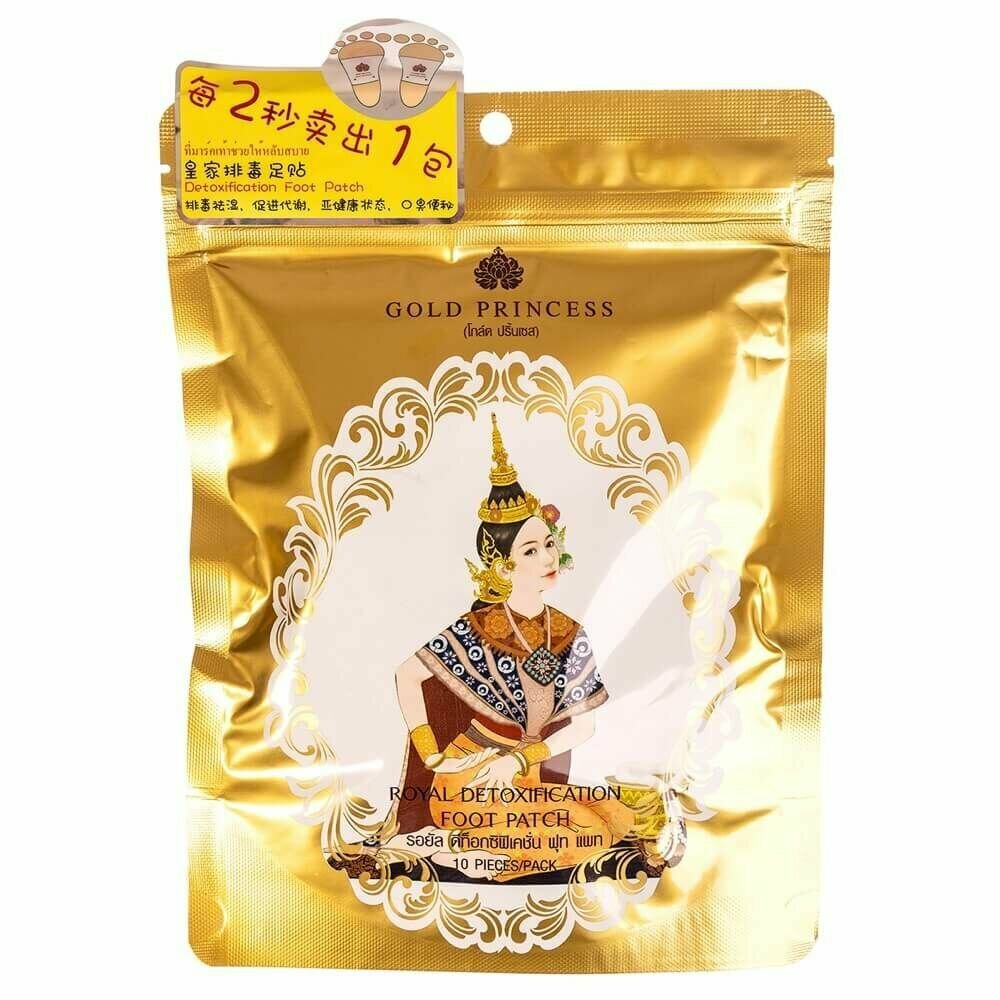Gold Princess Патчи детоксикационные для ног (Таиланд), 10 шт