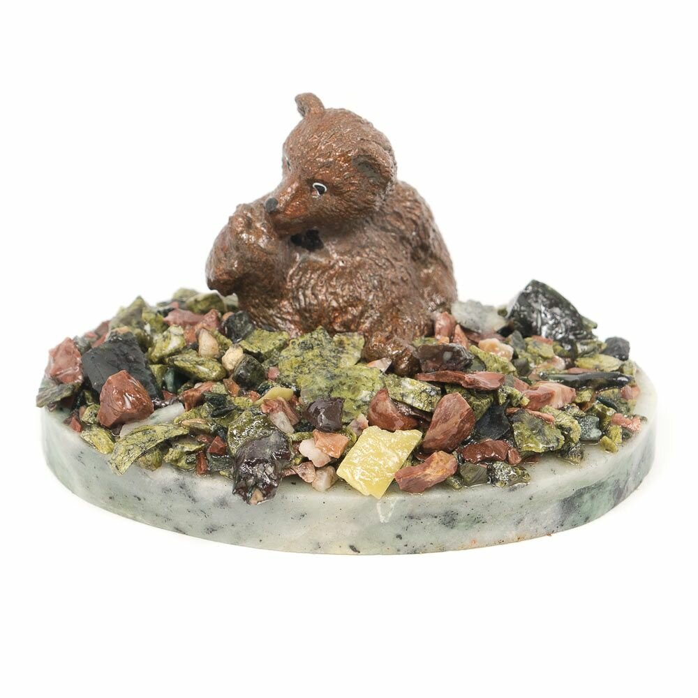 Сувенир "Медвежонок лижет лапу" змеевик 116915