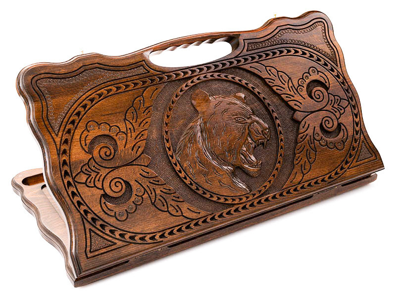 Нарды резные "Тигр" с ручкой, Haleyan