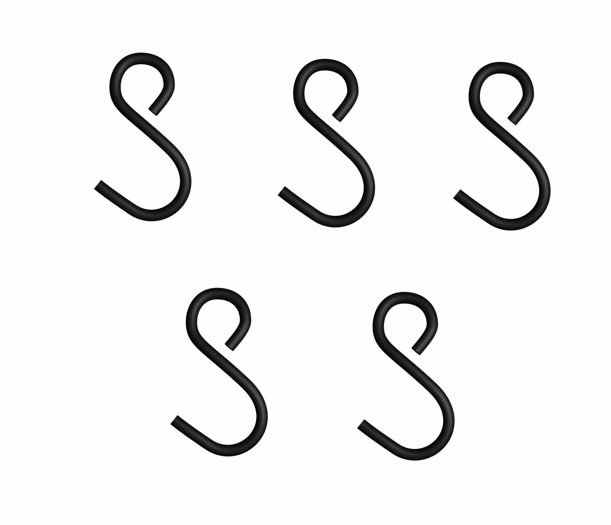 Крючок на рейлинг закрытый, черный матовый (5 шт)