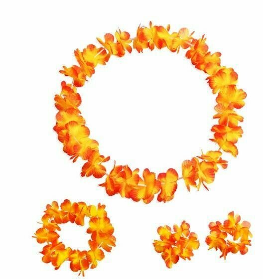 Набор гавайское ожерелье Алоха оранжевый