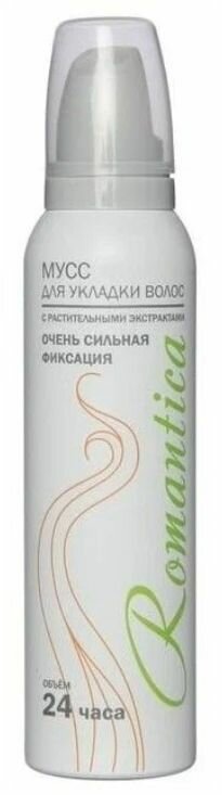 Романтика Мусс для волос, с растительными экстрактами, очень сильная фиксация, 145 мл
