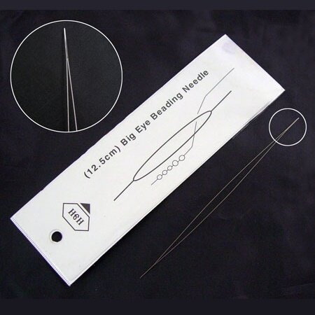 Игла бисерная, 55х0.3мм, гибкая, с большим ушком, нержавеющая сталь, 2 шт.