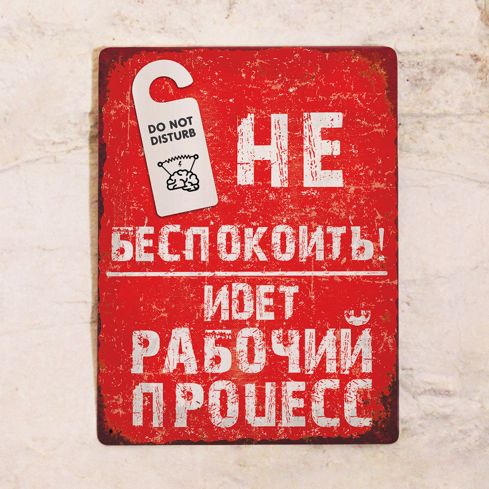 Декоративная табличка Не беспокоить, металл, 20х30 см.