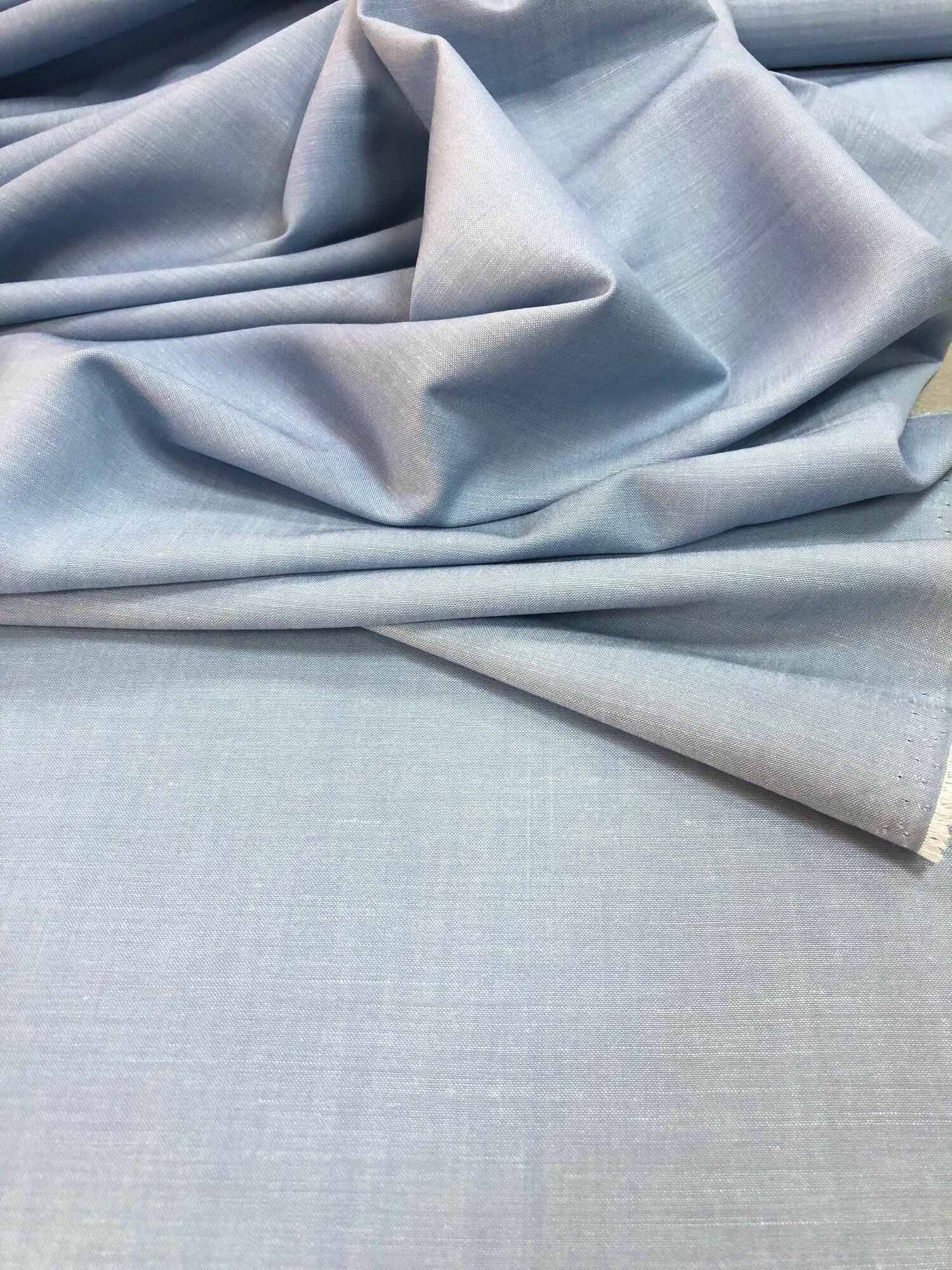Ткань Лён голубого цвета Италия