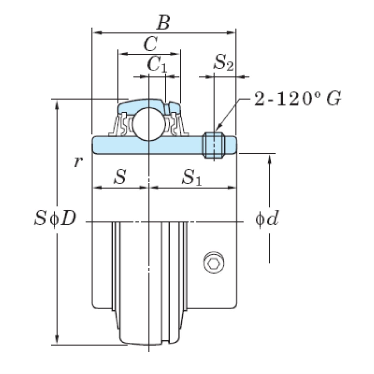 2 шт. - Подшипник UC210-32R3 STC (50.8x90x51.6) шариковый однорядный