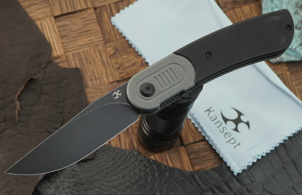 Складной нож Kansept Knives Reverie, сталь 154CM, рукоять черно-серый G-10