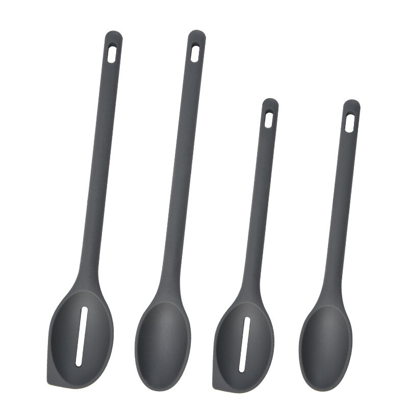 Силиконовая лопатка для салата с плотным уплотнением, длинная ручка, большой размер, серая - готова к использованию с