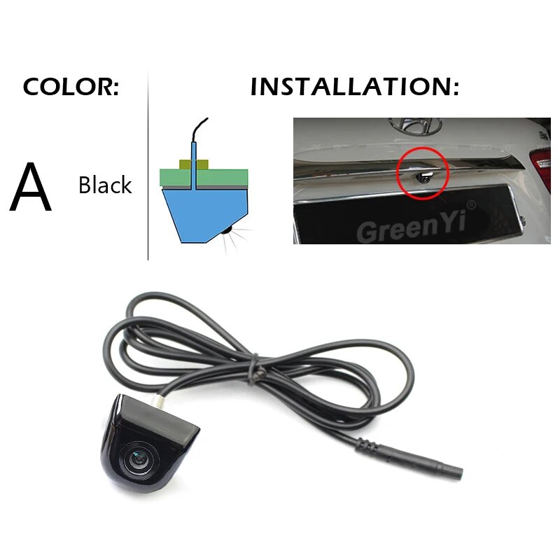 Автомобильная камера заднего вида Black GreenYi