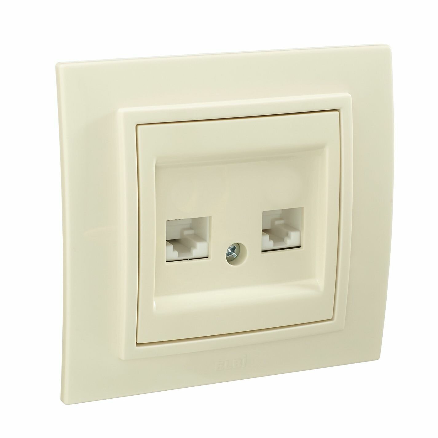 Телефонная двойная розетка EL-BI Zena Vega Natural 2хRJ11 c рамкой белая 500-010300-222
