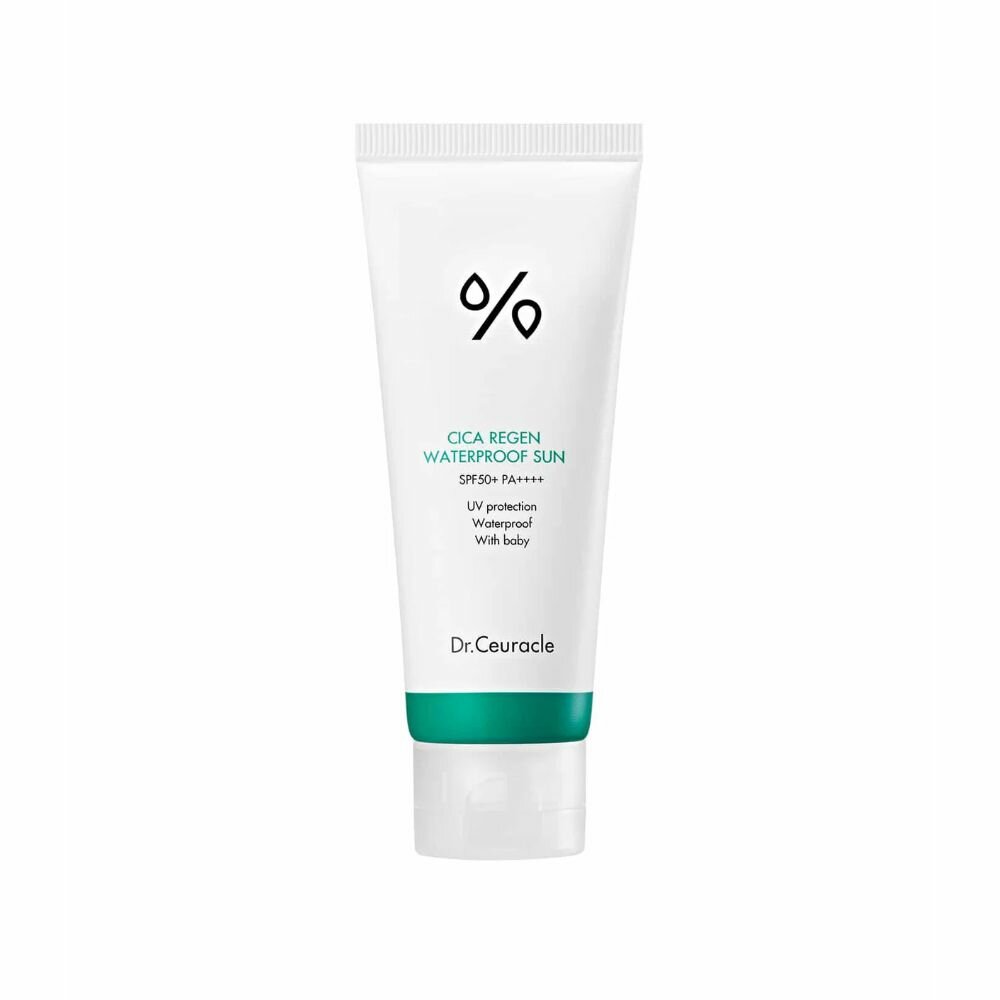 DR. CEURACLE Солнцезащитный водостойкий крем для лица и тела Cica Regen Waterproof Sun SPF50+