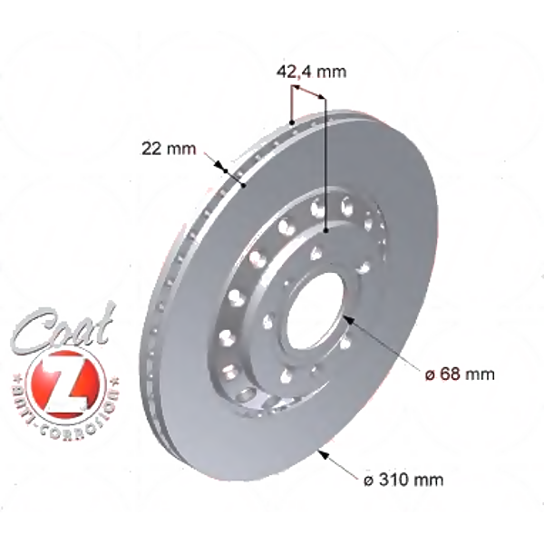 ZIMMERMANN 100.3311.20 (3D0615601D / 4E0615601A / 4E0615601K) диск торм Audi (Ауди) a8 / VW phaeton 02- зад вент