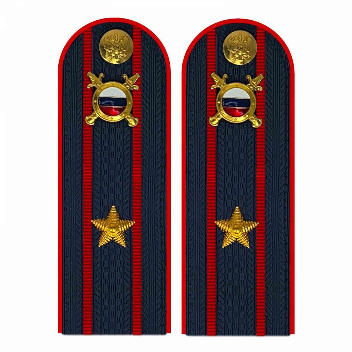 Погоны МВД Внутренняя служба темно-синие майор с петлицей, Материал Пластиковые
