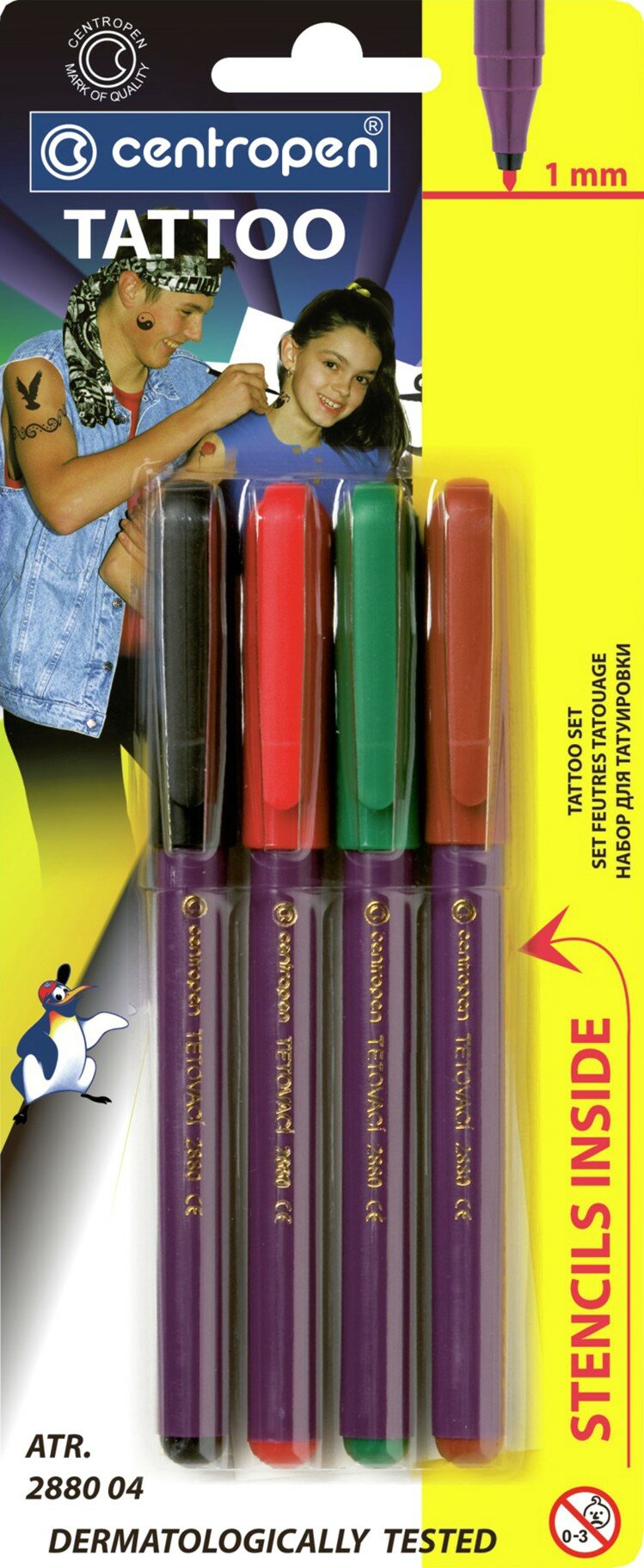 Маркеры для татуировок, 4 цвета