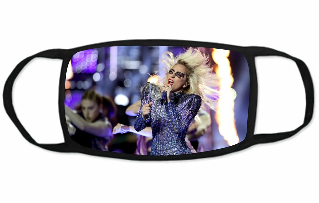 Маска защитная тканевая на лицо Леди Гага, Lady Gaga №7, Детская - 18 на 10 см