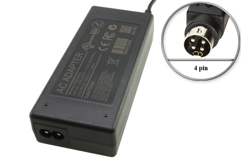 Адаптер (блок) питания 42V, 1.38A - 2A, 4pin (M248A, M285A), для Epson ColorWorks GP-C700, GP-C830, GP-C831; TM-C3400