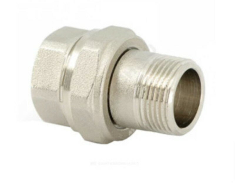 Разъемное соединение прямое НВ 1 1/4" с прокладкой O-RING, никелированное LD Pride