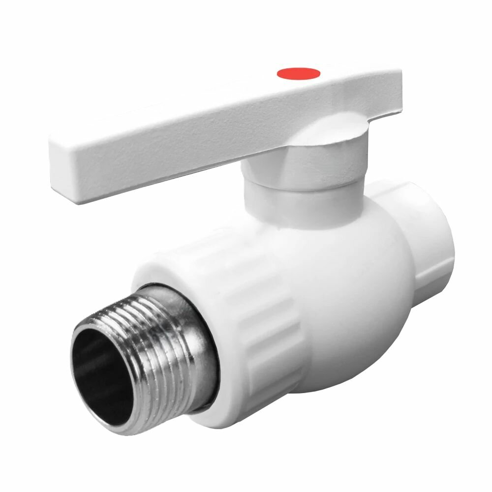 Кран шаровой PP-R белый Дн 25х3/4" Ру25 НР VALFEX 10144225