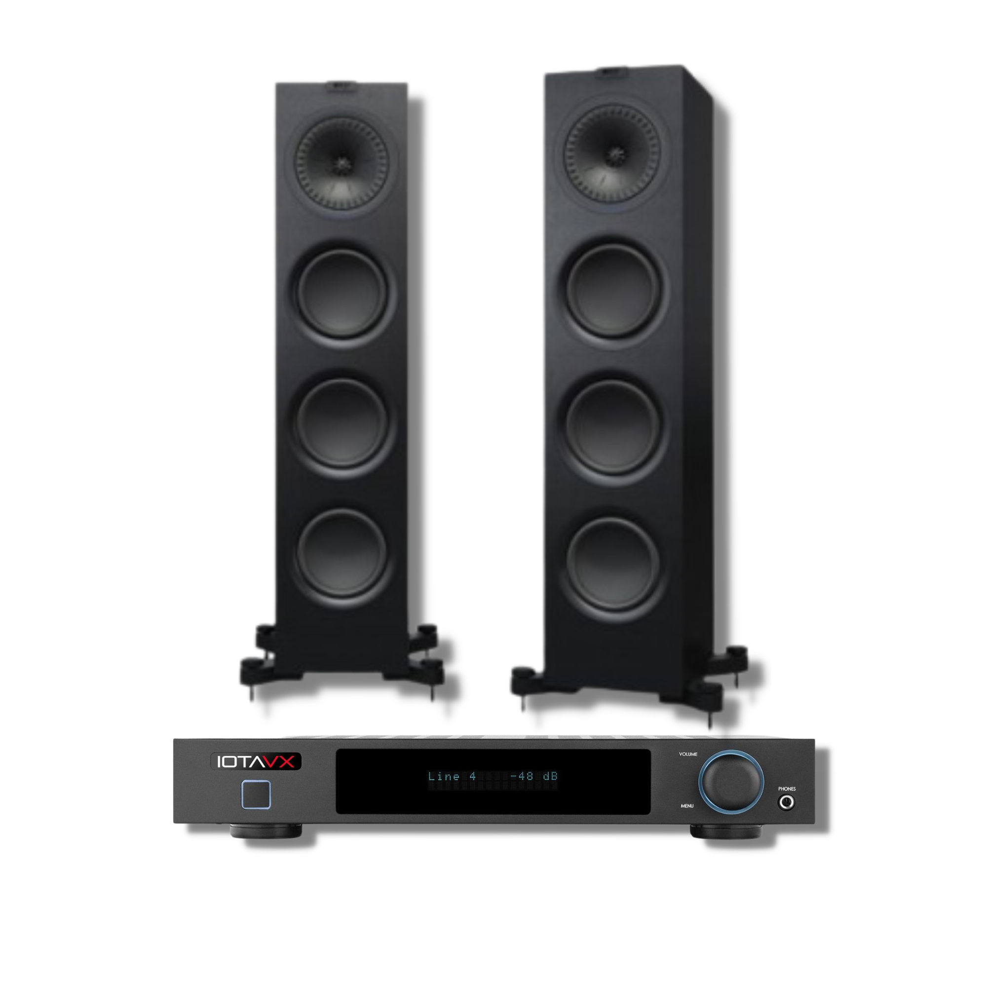 Комплект Интегральный стереоусилитель IOTAVX SA3 + Напольная акустика KEF Q750 BLACK