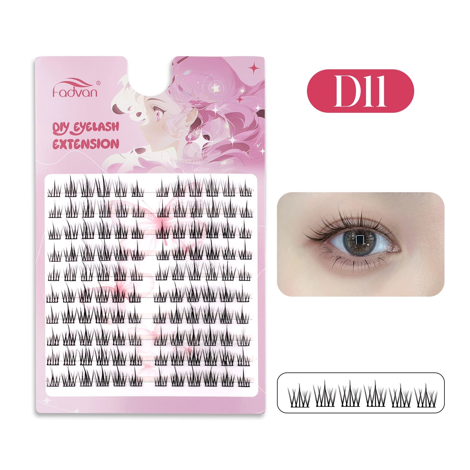 Fadvan Кластерные ресницы лиса рыбий хвост D11