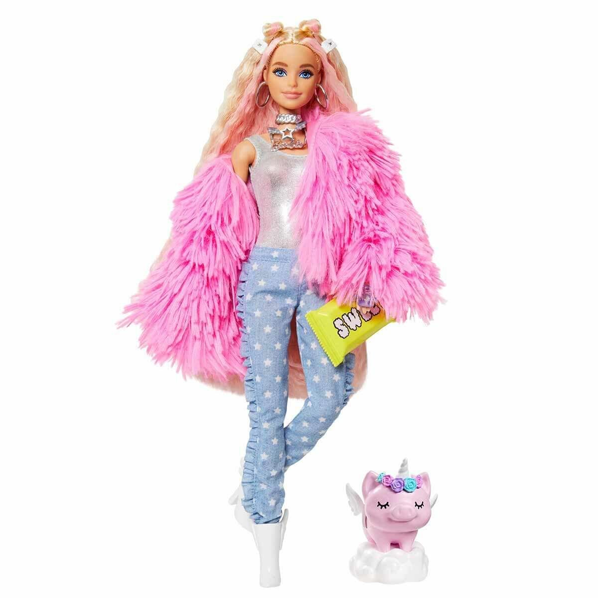 Mattel Кукла Barbie Экстра в розовой куртке, GRN28