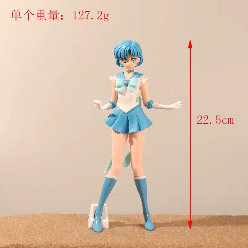 Кавайная фигурка Сейлор Мун, 22 см, Сейлор Марс, Сейлор Меркьюри, милые Мультяшные фигурки, куклы ручной работы, модель, украшения, игрушки, подарки