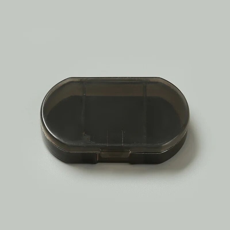Мини-контейнер для таблеток 2/3 отделений Черный, black