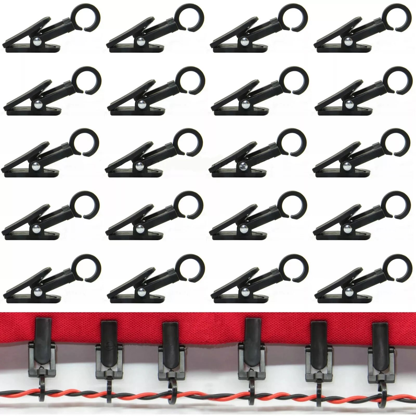 20 шт, зажимы для баннеров на колесах, зажимы для освещения палатки на прицепах для автофургонов/кемперов/прицепов, запчасти и аксессуары для автозастежек и зажим