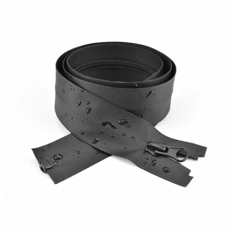 Молния водонепроницаемая №7, 80см, спиральная, черная, разъёмная, 2 шт.