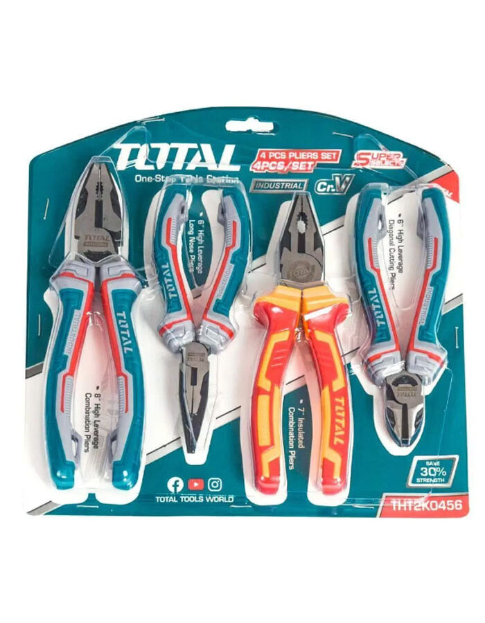 Набор шарнирно-губцевого инструмента 4шт TOTAL THT2K0456