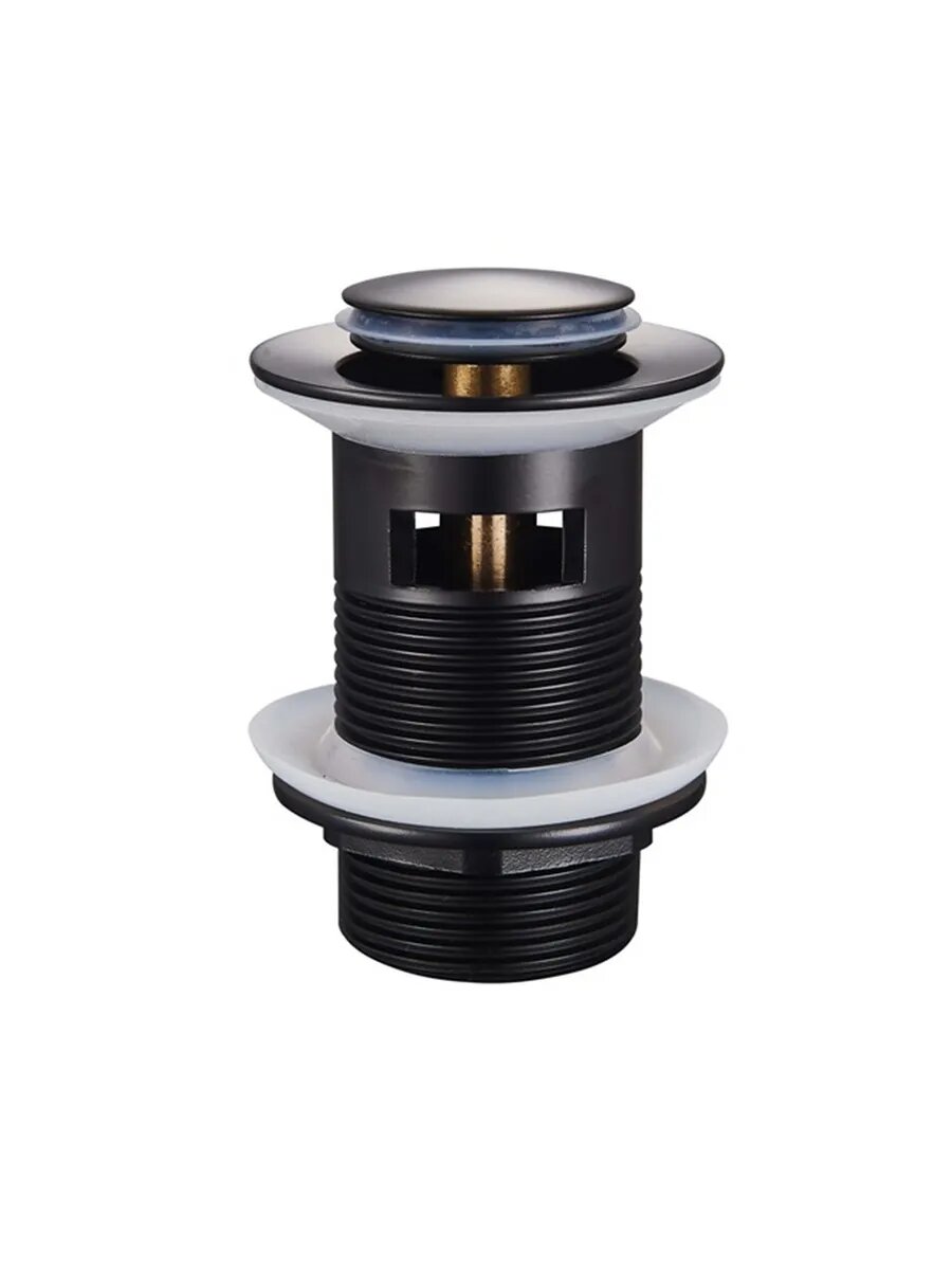 Донный клапан Raglo R600.05.06, для раковины, с переливом, черный, автоматический