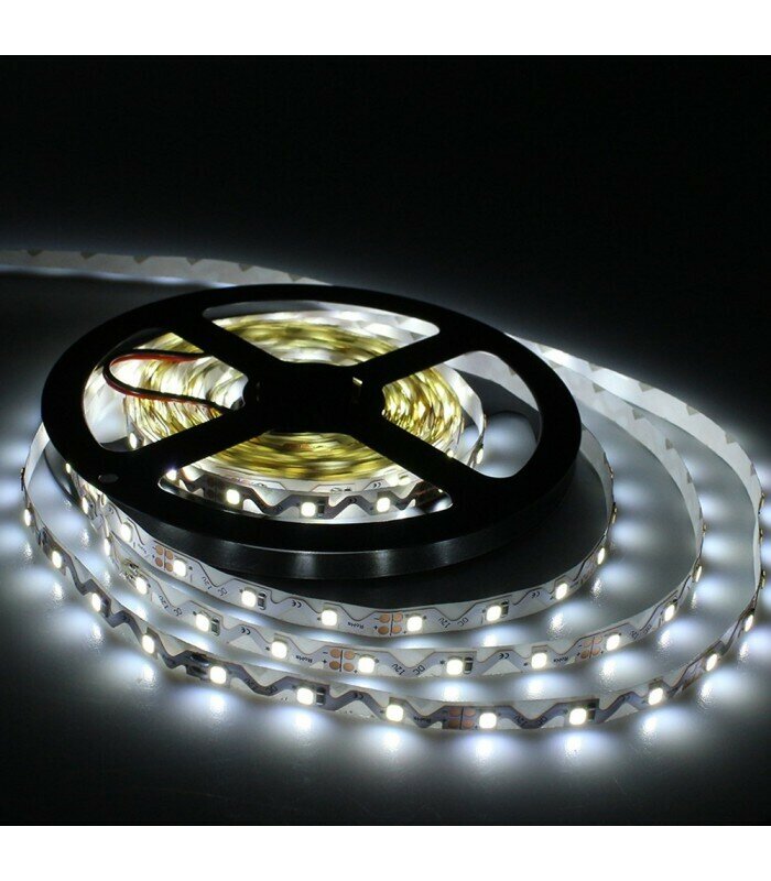 Светодиодная лента ЗИГ-ЗАГ (3-D) SMD2835-60LED-IP33-12V. катушка 5 метров. Цвет свечения: Холодный белый