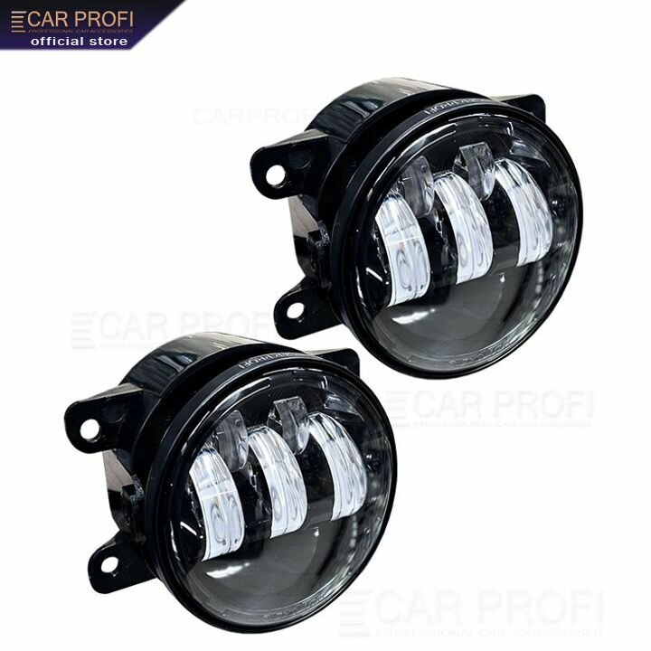 Светодиодные модули CarProfi ПТФ 3,5", 4ТК, 50W CREE, Flat Line series, ровная СТГ 6600Lm (к-т 2шт)