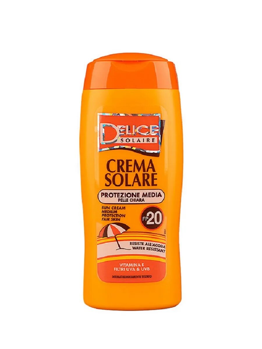 Крем солнцезащитный Delice Solaire, для лица и тела, SPF 20, гипоаллергенный, 250мл