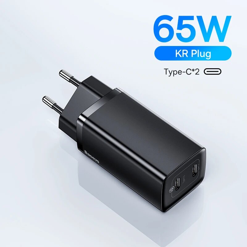 [Ограниченная распродажа на складе] Настольное зарядное устройство Baseus 65 Вт, 65W 2C KR Black