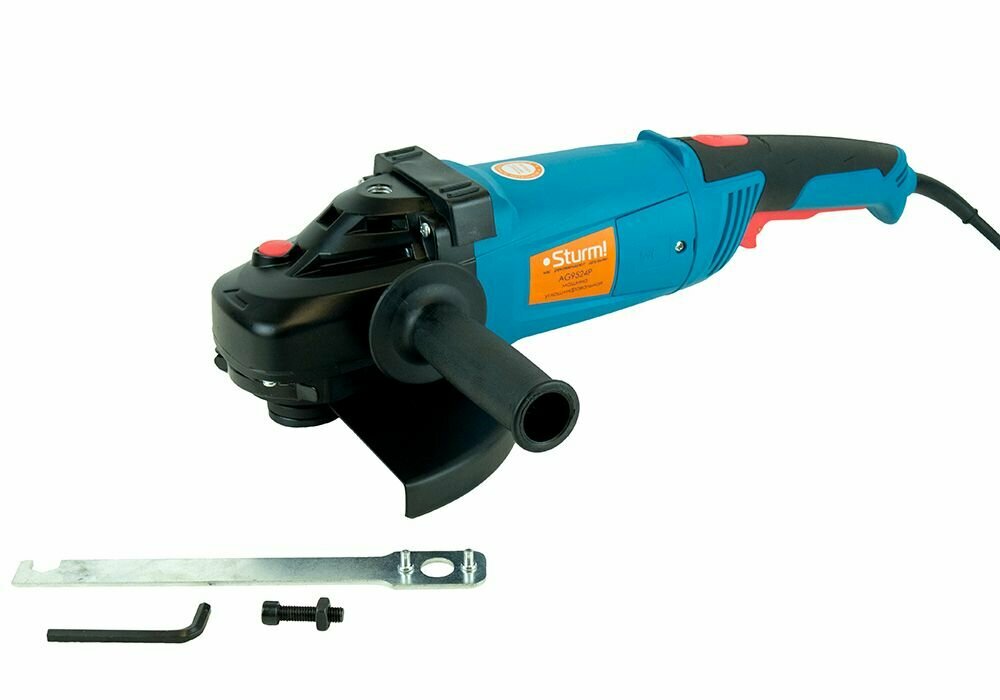 Болгарка, угловая шлифовальная машина УШМ Sturm! AG9524P (2600Вт, 230мм, 6000об/мин, поворотная задняя рукоять, Soft Start) профсерия