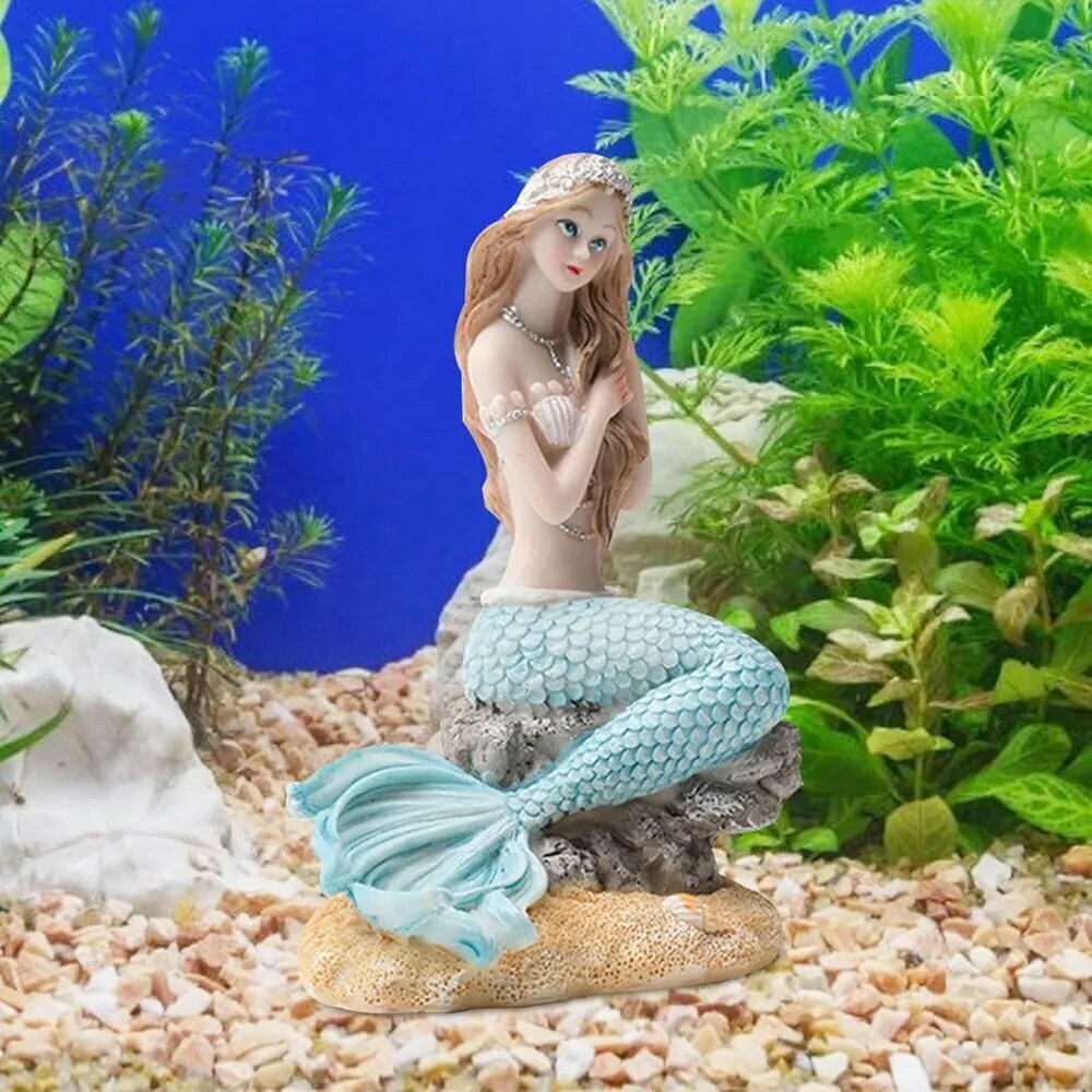 Украшение аквариума Русалочка, статуя из смолы, 6 стилей аквариумных тем