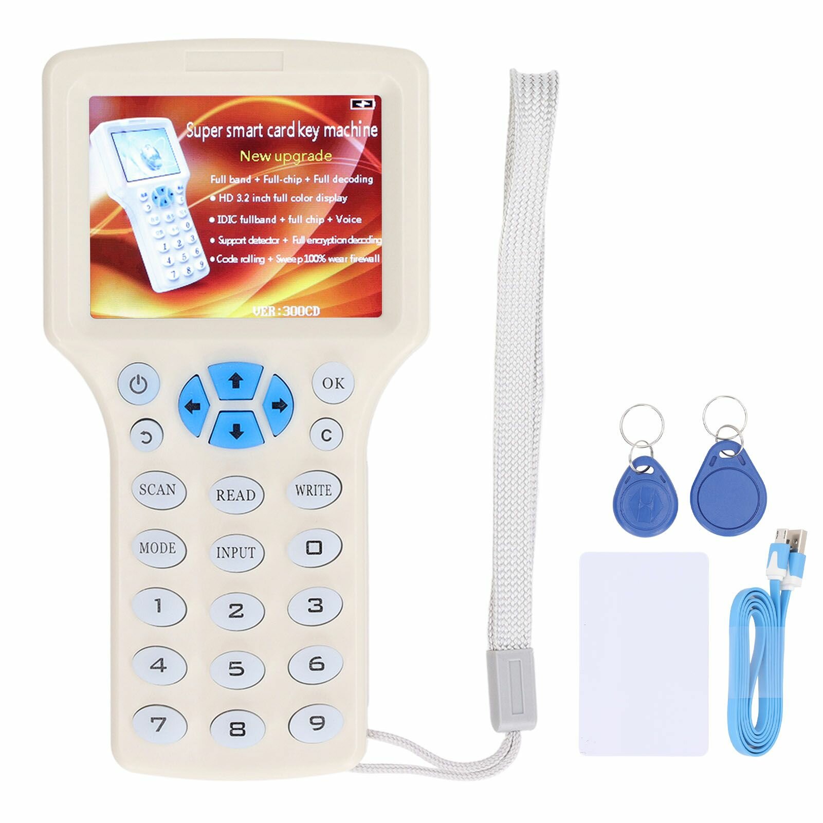 Копир карт NFC 125 кГц, дисплей 2,8 дюйма, считыватель карт IC, устройство записи ключей ID 10, устройство записи для офиса и дома