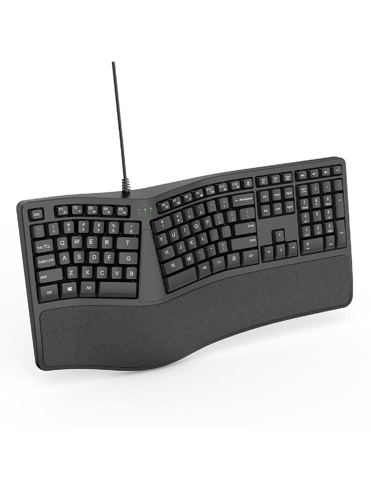 Ergonomic Keyboard with Wrist Rest USB Cord Keyboard 110Keys Split Keyboard Computer Keyboard for Computer Notebook