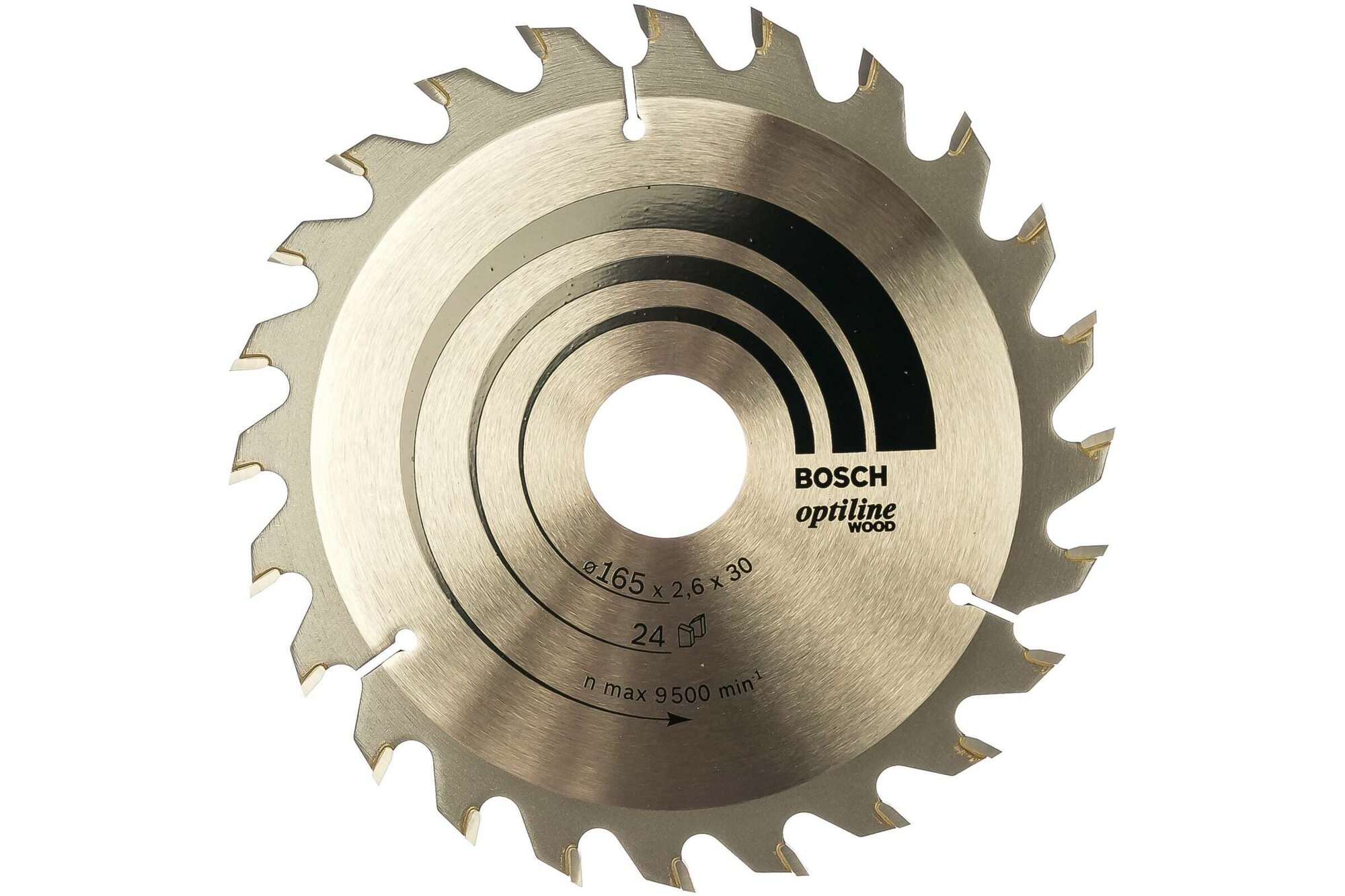 Диск пильный по дереву OPTILINE (165х30 мм; 24T) для ручных циркулярных пил Bosch 2608640602