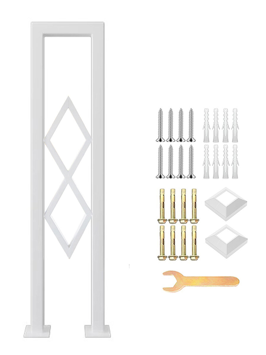 Современные U-образные перила для лестницы, кованые поручни с ромбовидным узором, защитное ограждение для сада, террасы, лофта и уличных ступеней