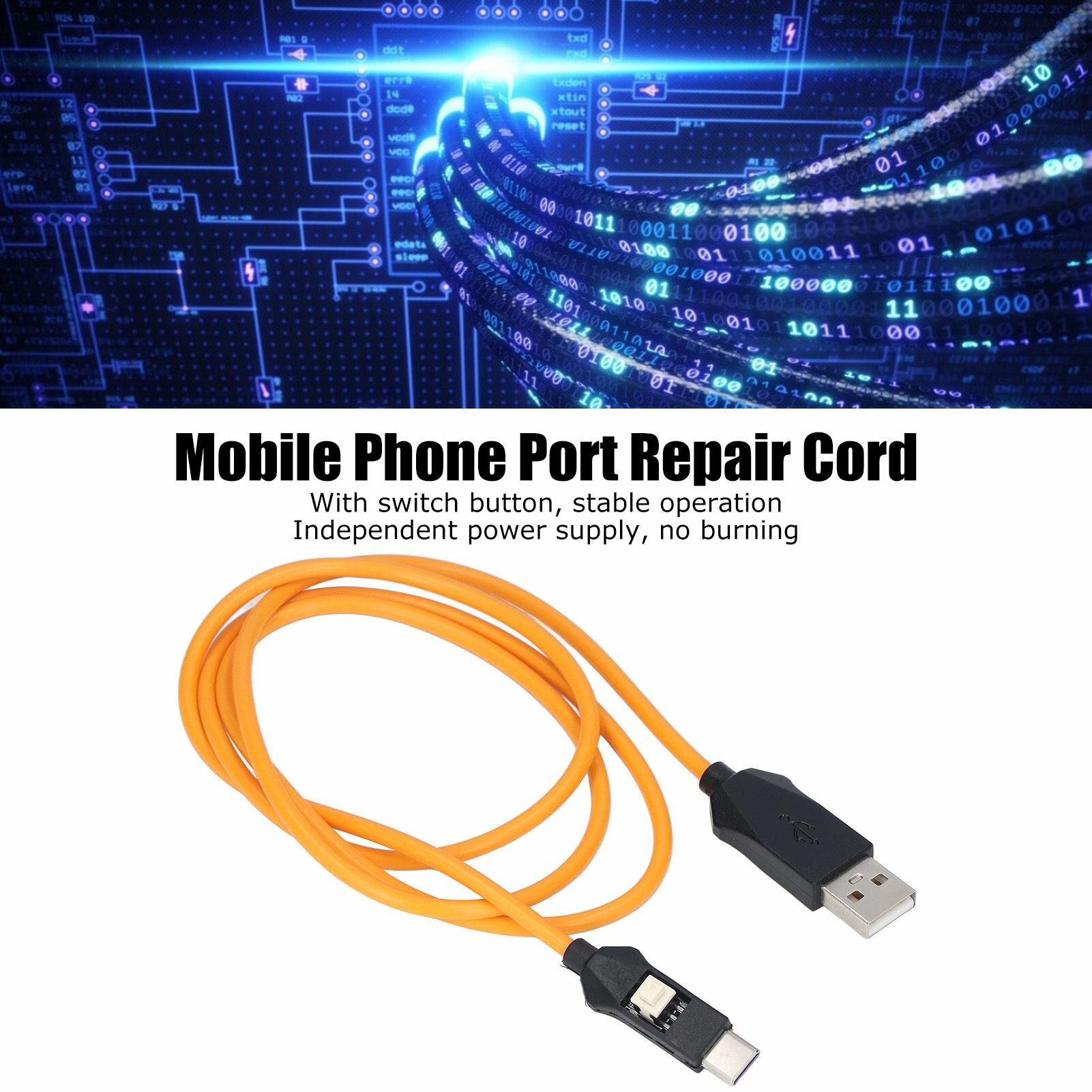 Инженерный кабель для глубокого короткого замыкания USB-порт Кабель для ремонта мобильного телефона с переключателем 1 метр