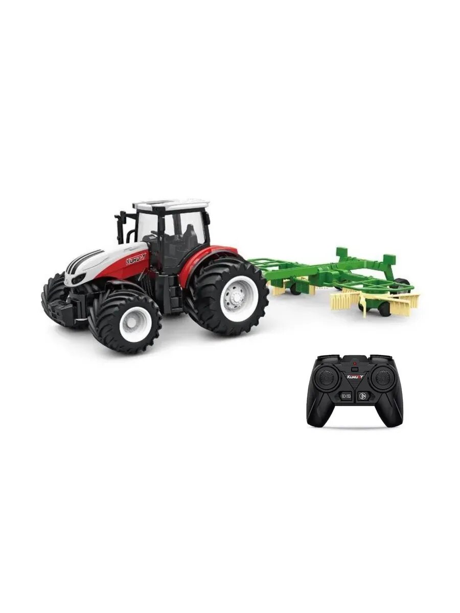 Трактор Korody KR6637K, с роторной косилкой, радиоуправление, масштаб 1:24, красная