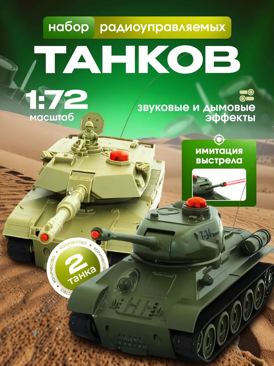 Радиоуправляемый Танковый бой ИК M1A2 PK Russia 33821 масштаб: 1:72