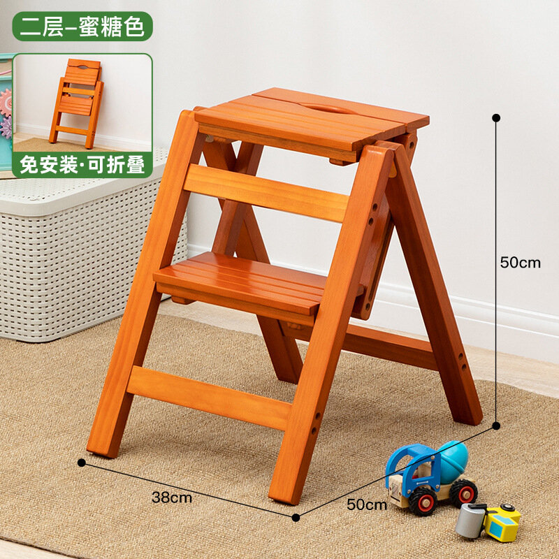 Лестница из массива дерева, складная лестница для дома, внутренняя лестница, табурет, может использоваться как стул, многофункциональная лестница двойного назначения, ступенчатая лестница