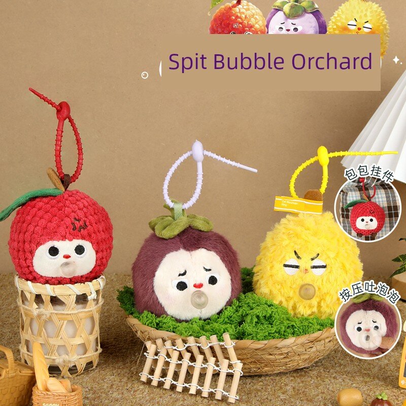 Игрушечные плюшевые фигурки овощей и фруктов: груша, персик, ананас, дуриан, личи, кукла для выдувания мыльных пузырей,