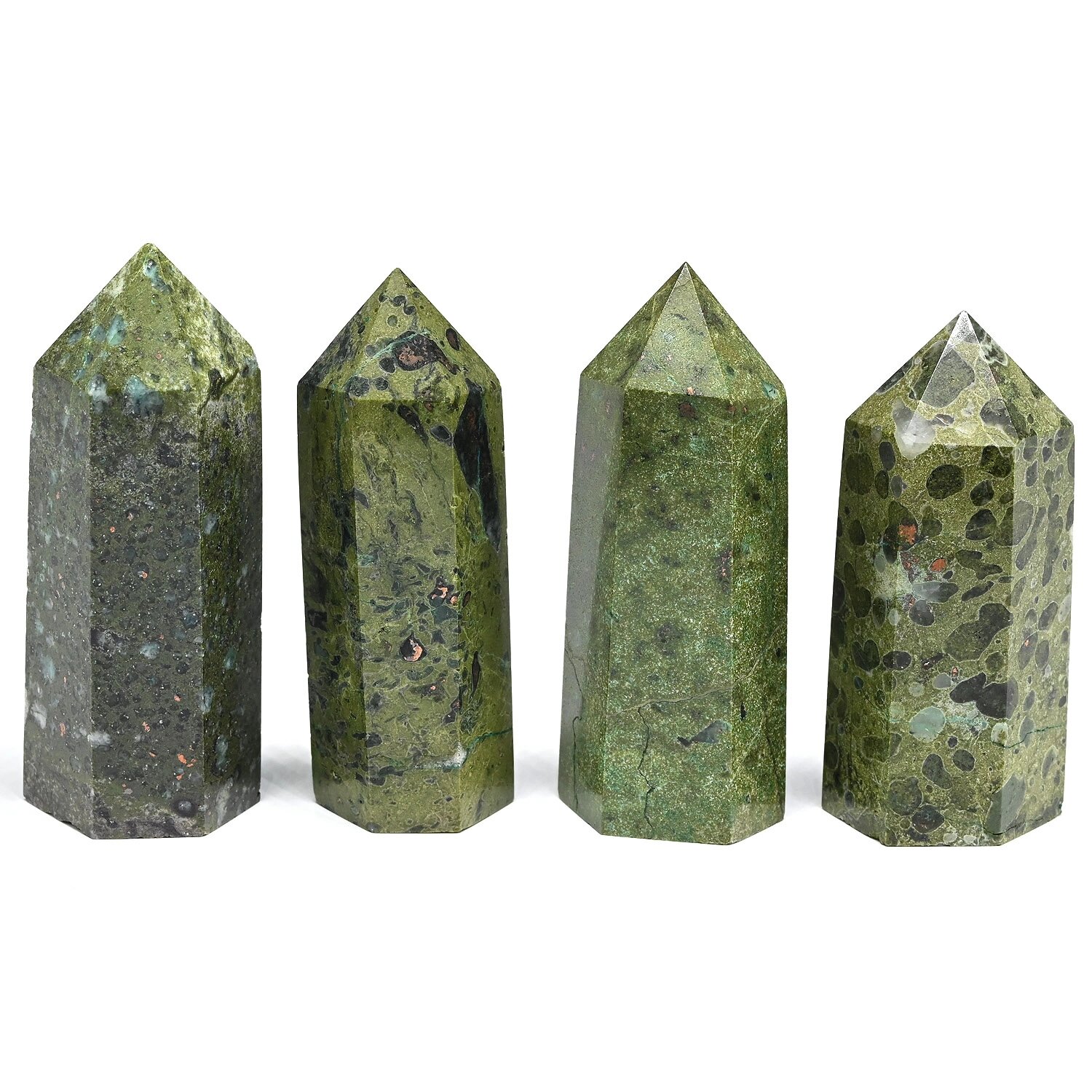 Яшма зеленая "Карандаш" 22*22*62мм, 65-80г .