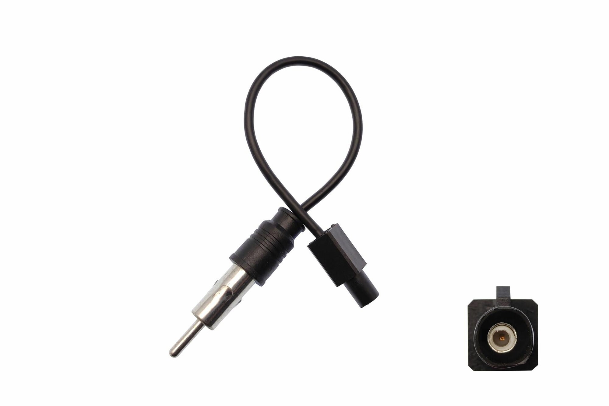 ISO-переходник на антенну для Volkswagen, Opel, Skoda, BMW, Fiat, Seat, Renault FAKRA (Z) -> DIN (m) длинный прямой без питания