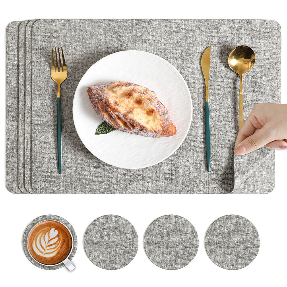 Квадратная кожаная подставка для стола, термоизоляционная подложка, высококачественная антиожоговая подставка для тарелок, стильная подставка для стаканов, кросс-бордерная подставка