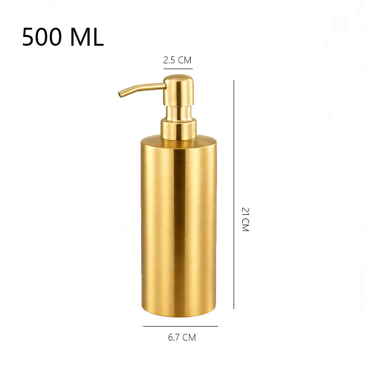 Настенный дозатор для мыла из нержавеющей стали, помповый флакон для шампуня